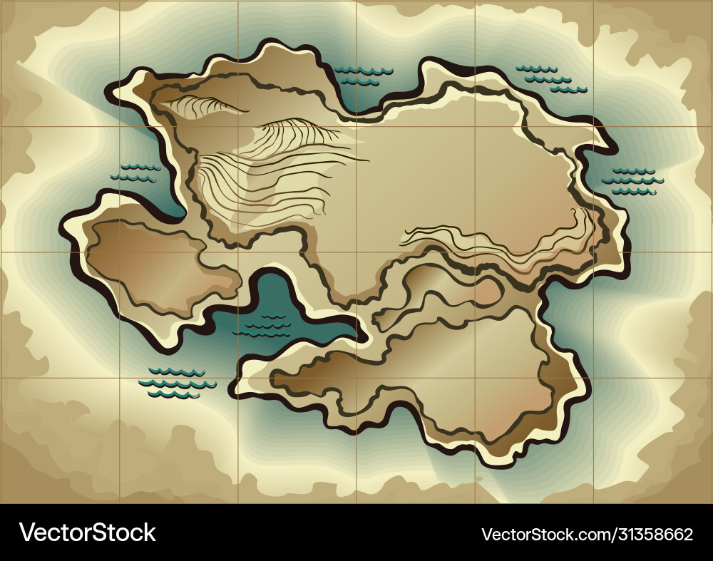 Cartoon island map template for next level game Vector Image