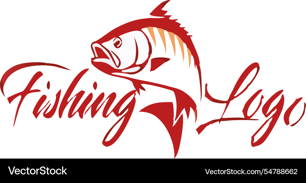 Custom fishing logo design Royalty Free Vector Image