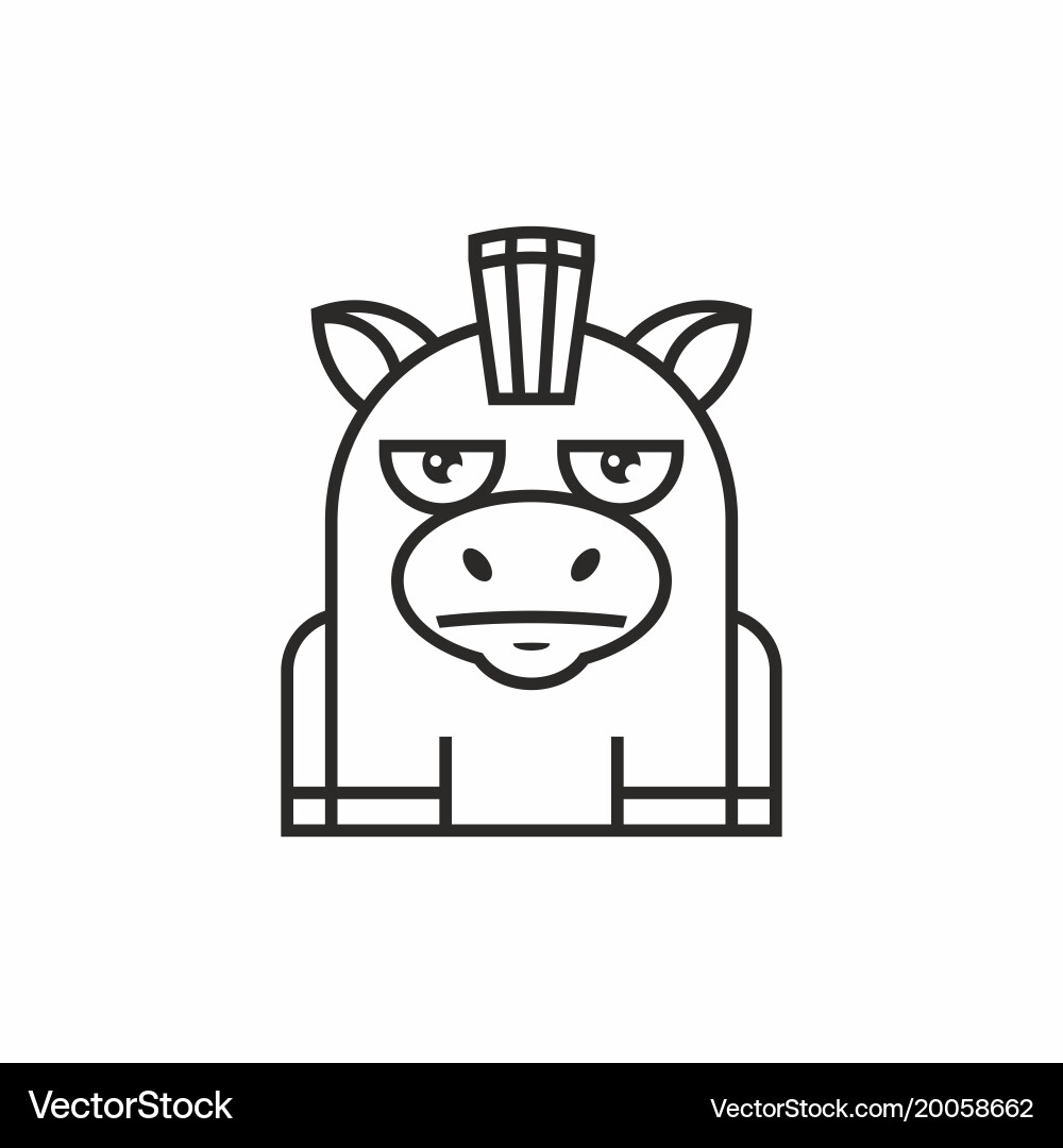 Cute donkey icon on white background Royalty Free Vector