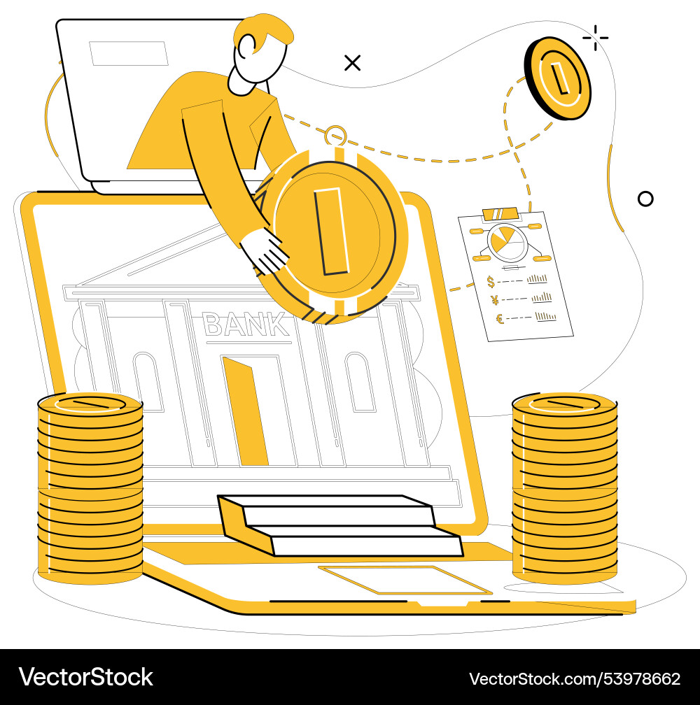 Digital financial transactions and online banking Vector Image