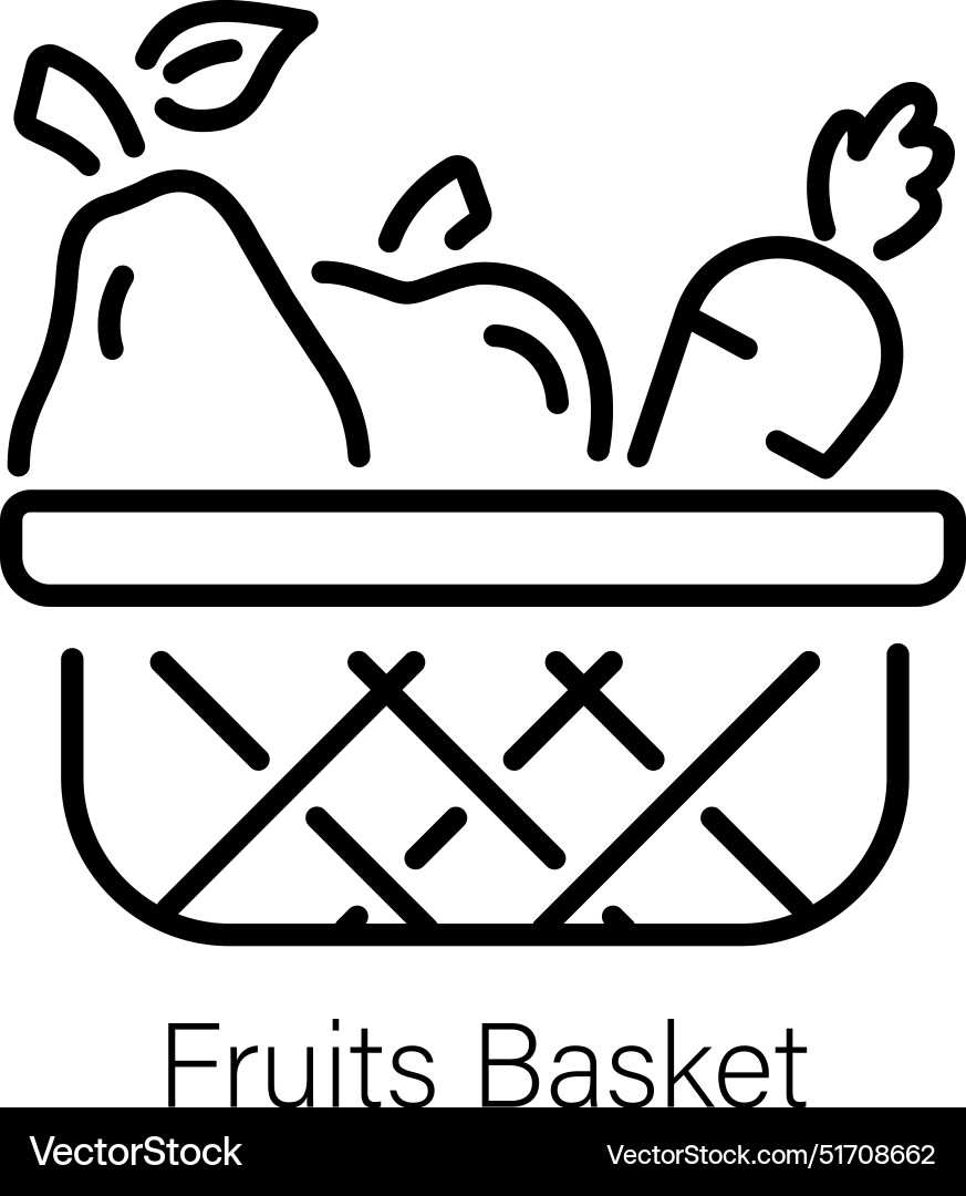 Fruit basket Royalty Free Vector Image - VectorStock