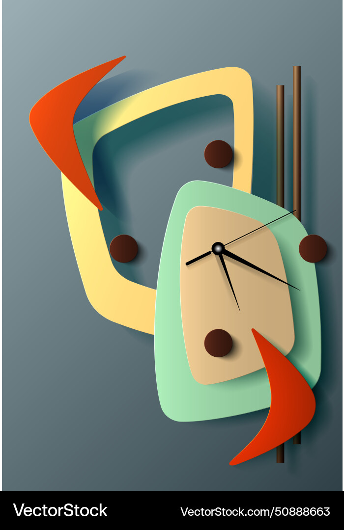 Abstract wall clock Royalty Free Vector Image - VectorStock