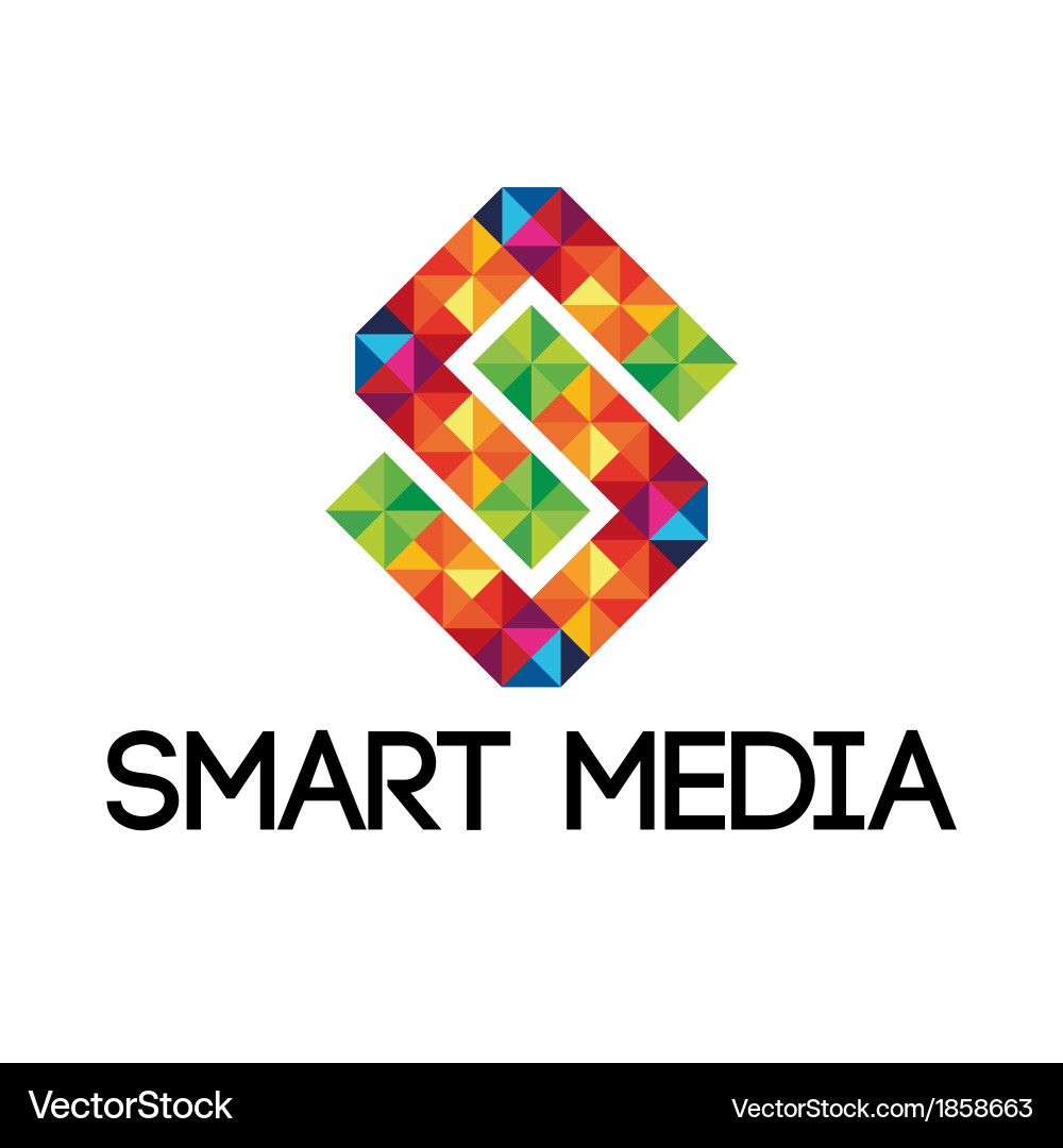 Colorful smart media logo Royalty Free Vector Image