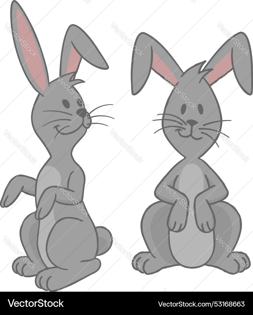Easter bunny rabbit cartoon Royalty Free Vector Image