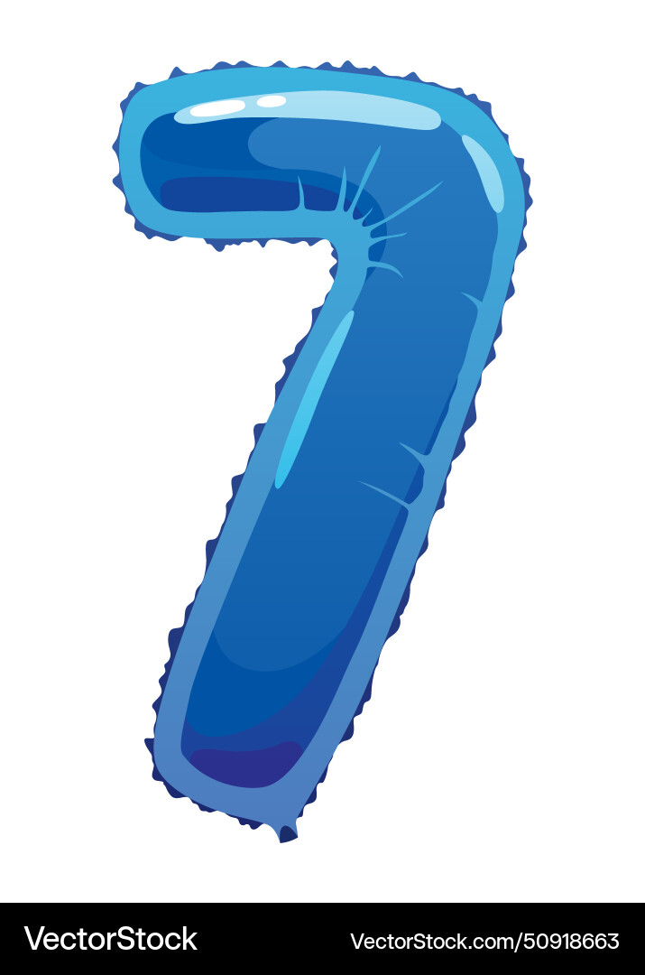 Helium blue balloons number realistic design Vector Image