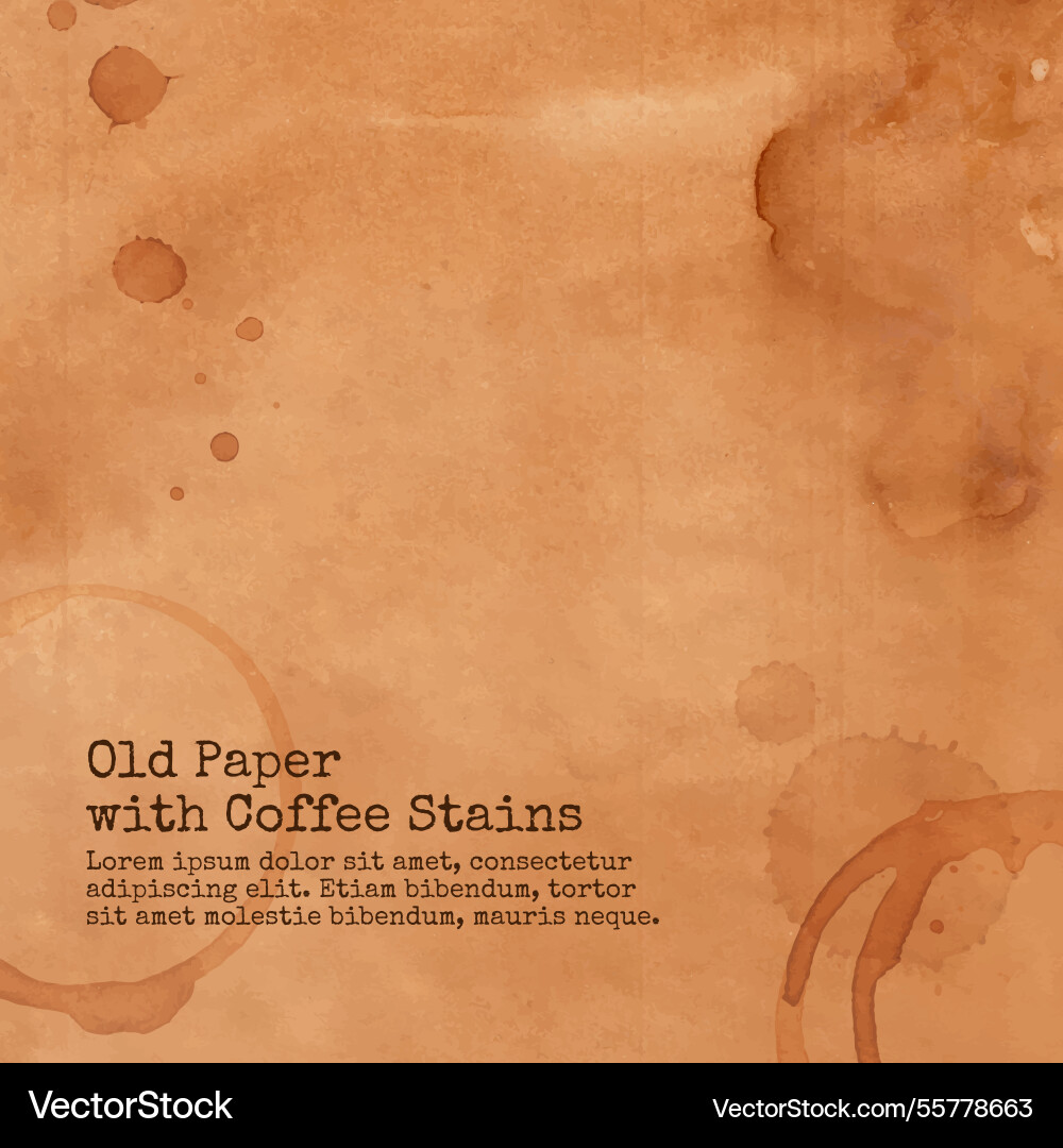 Old paper with coffee stains Royalty Free Vector Image