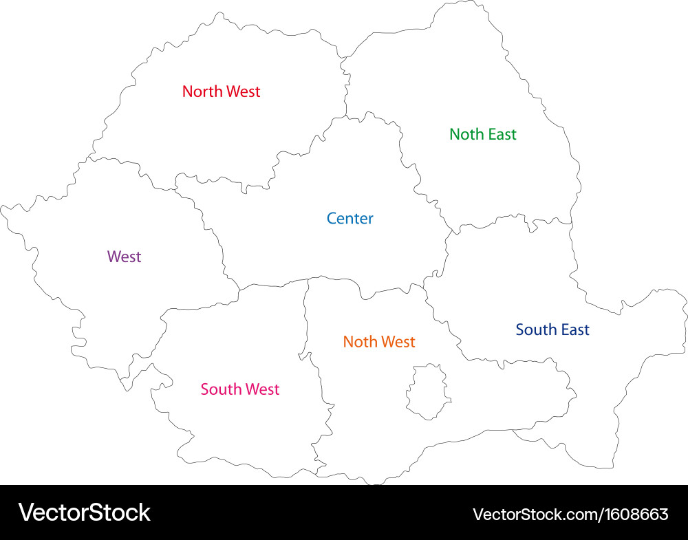 Outline romania map Royalty Free Vector Image - VectorStock