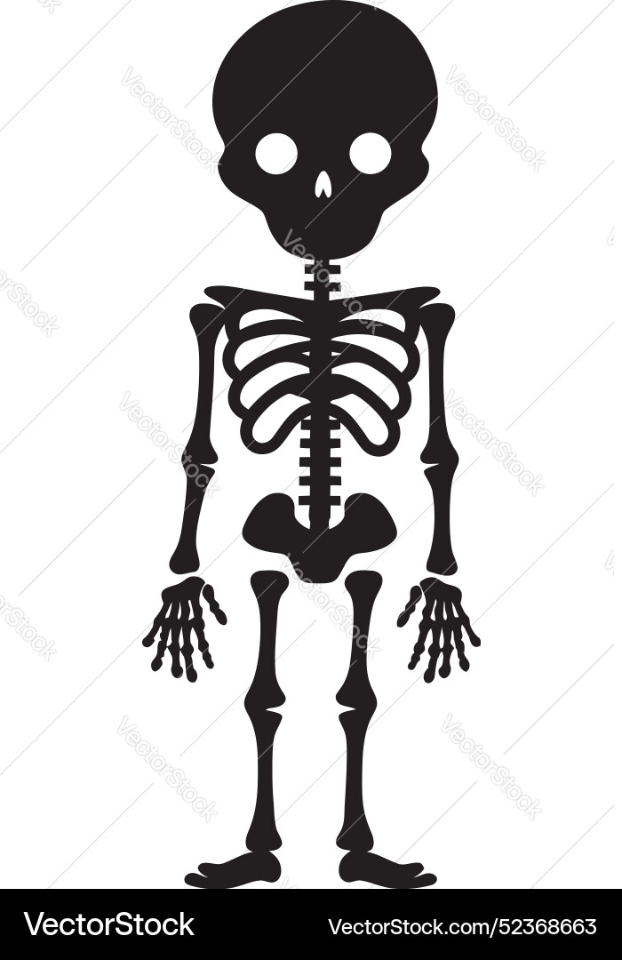 Quirky skeleton character black friendly skeletal Vector Image