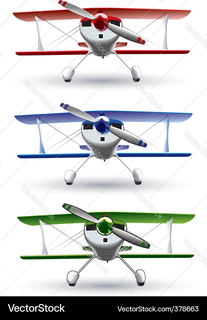 Sporting biplane front Royalty Free Vector Image