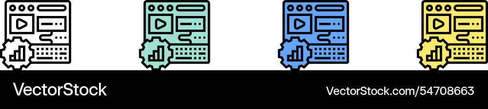 Web design icon outline green blue and yellow Vector Image