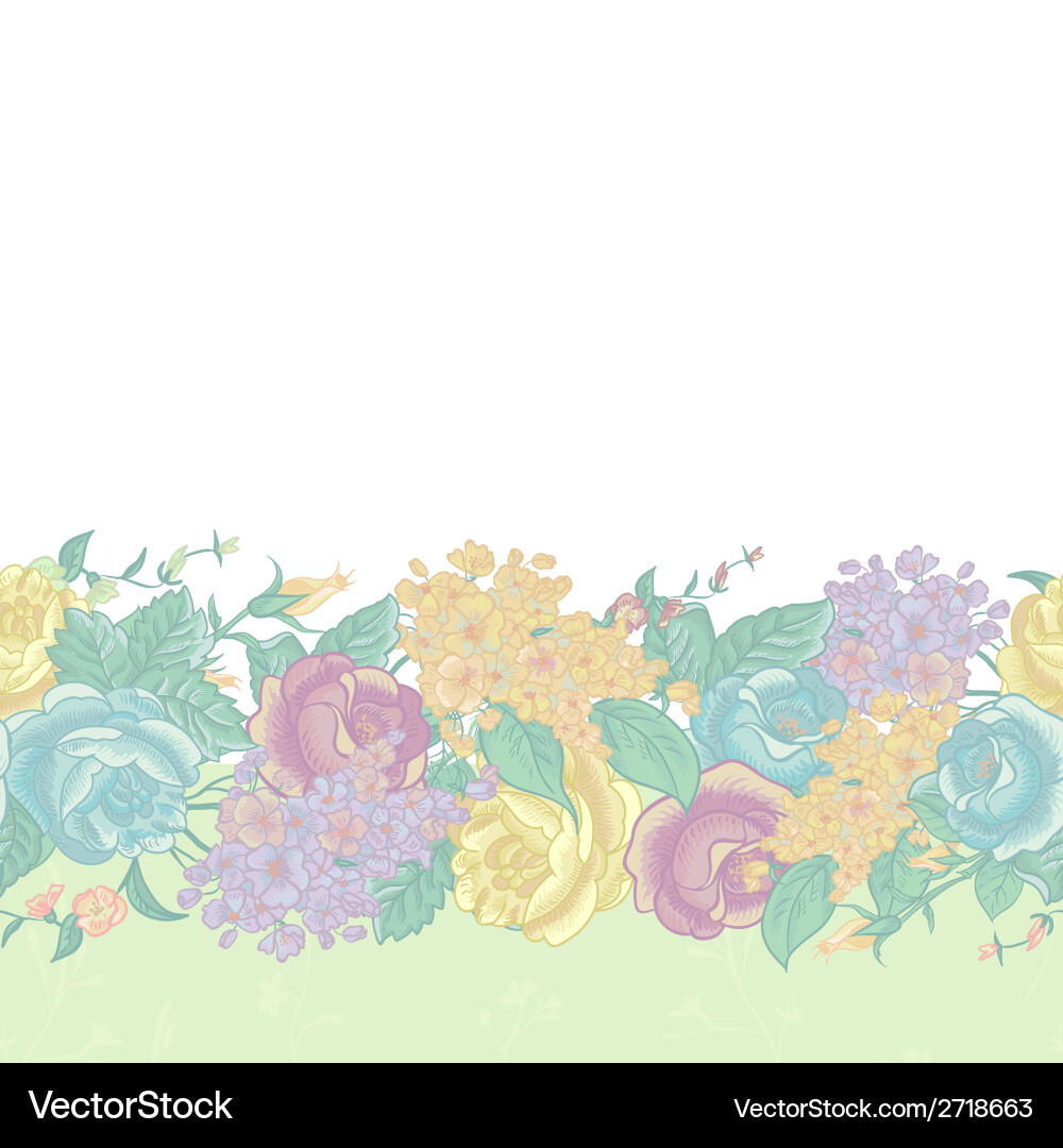 Wildflower Floral Border Royalty Free Vector Image