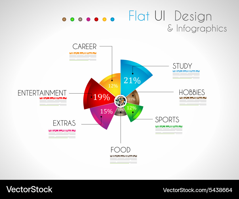 Infographic design template with modern flat style