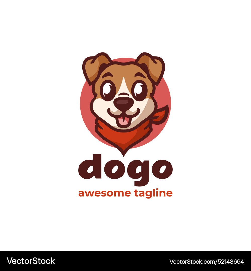Logo dog mascot cartoon style Royalty Free Vector Image