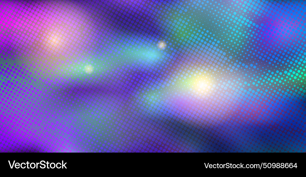 Neon blue space background with dot pattern Vector Image