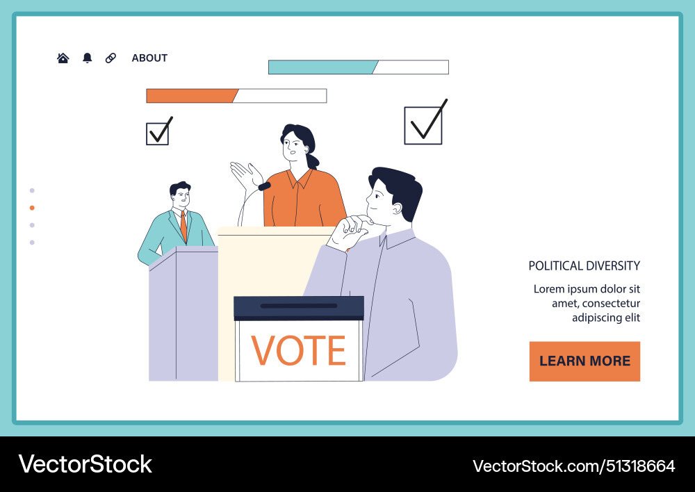 Political diversity citizens engaging in a multi Vector Image