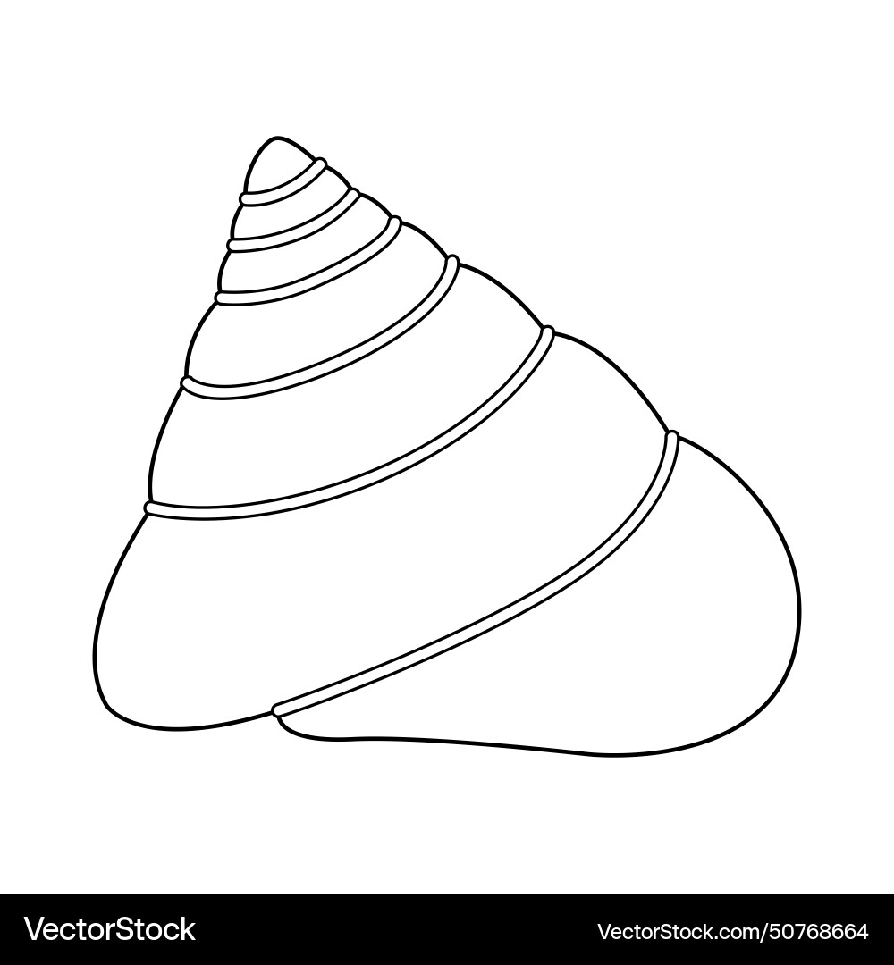 Seashell black and white outline art therapy Vector Image