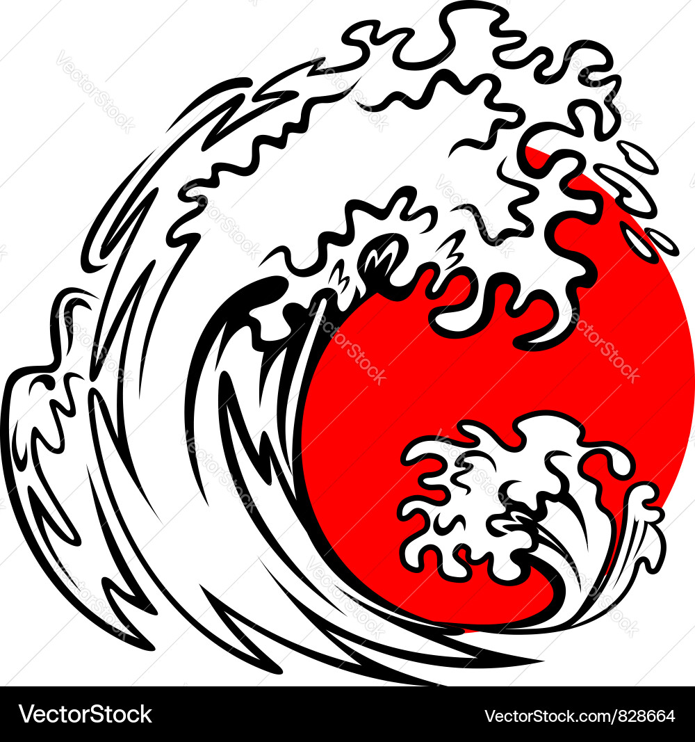 Tsunami wave Royalty Free Vector Image - VectorStock