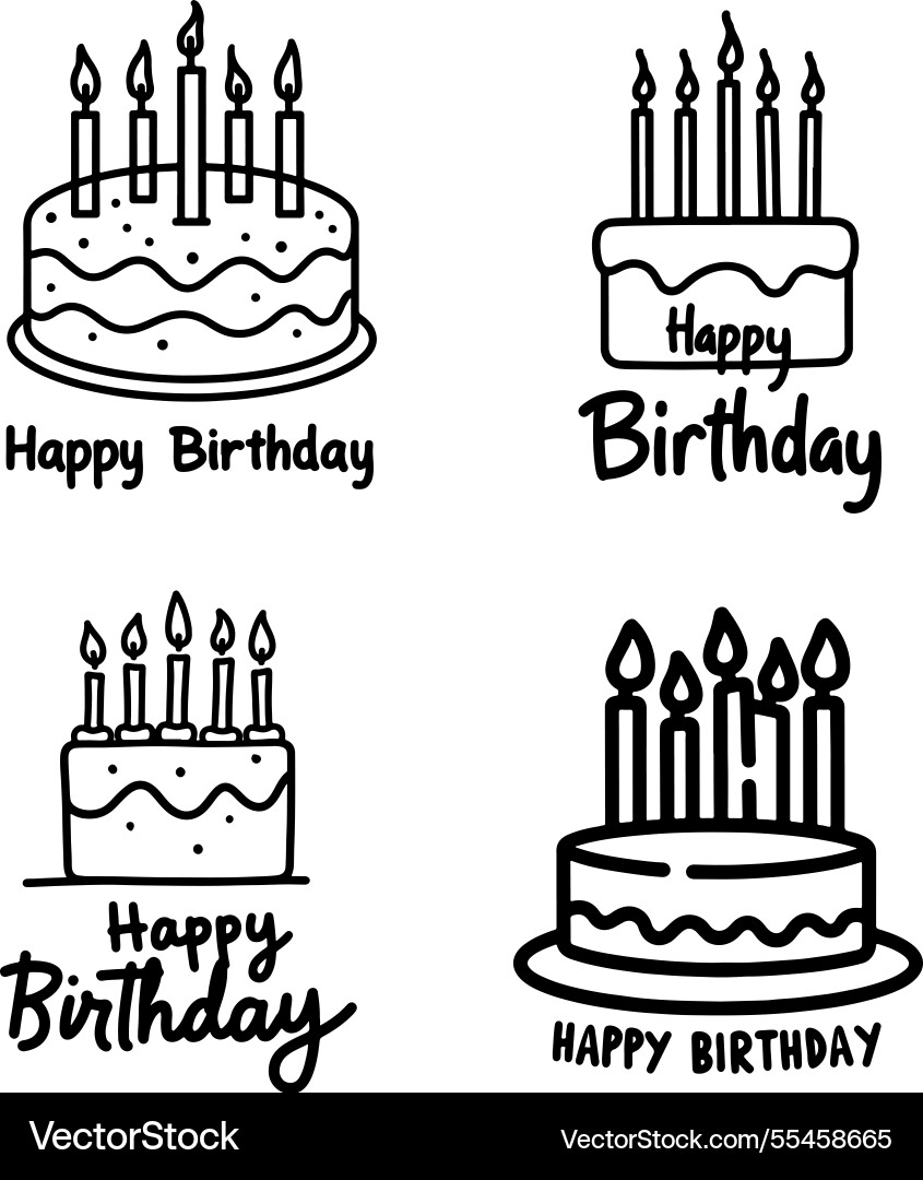 Birthday cake Royalty Free Vector Image - VectorStock