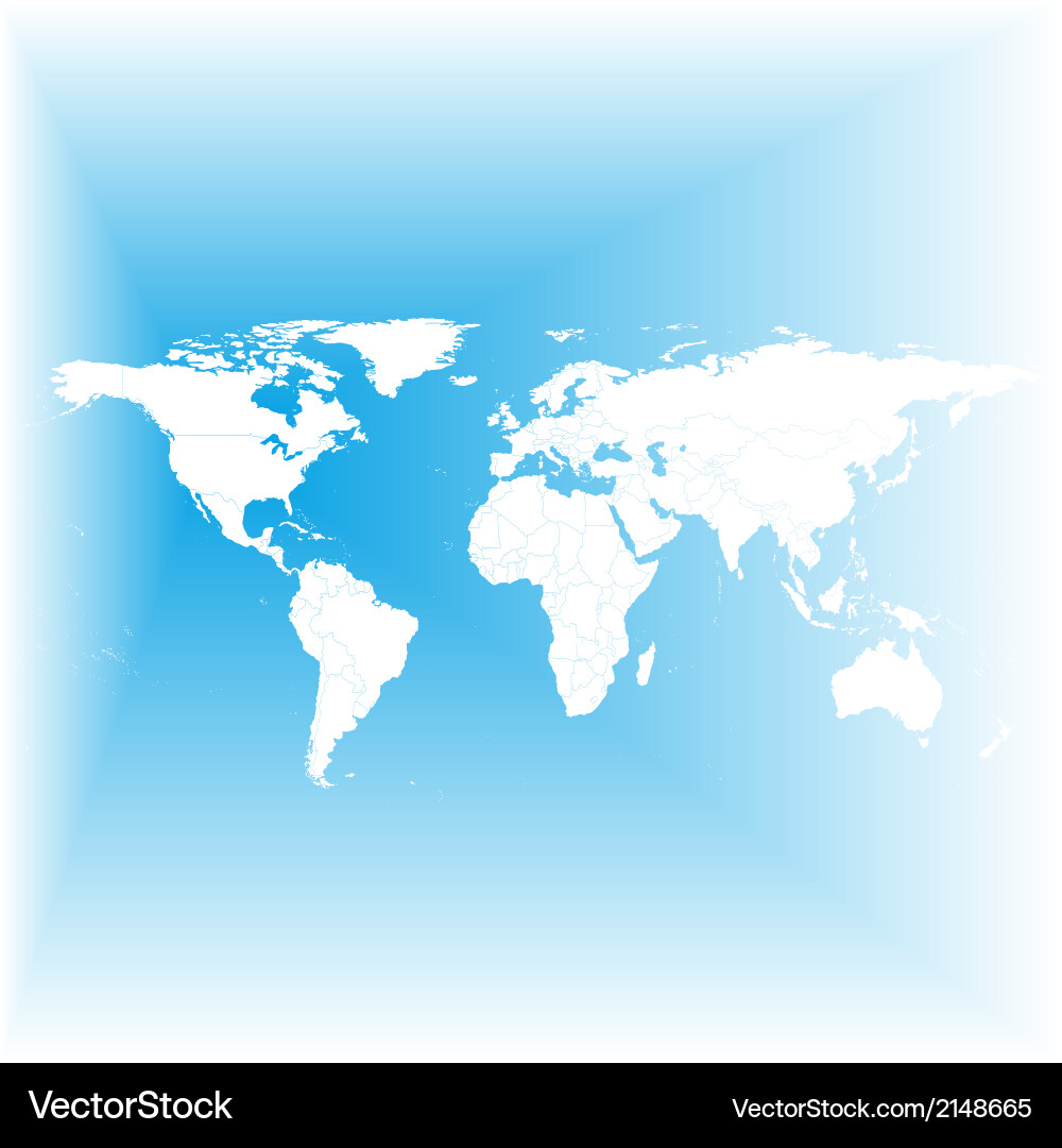 Blue world map Royalty Free Vector Image - VectorStock