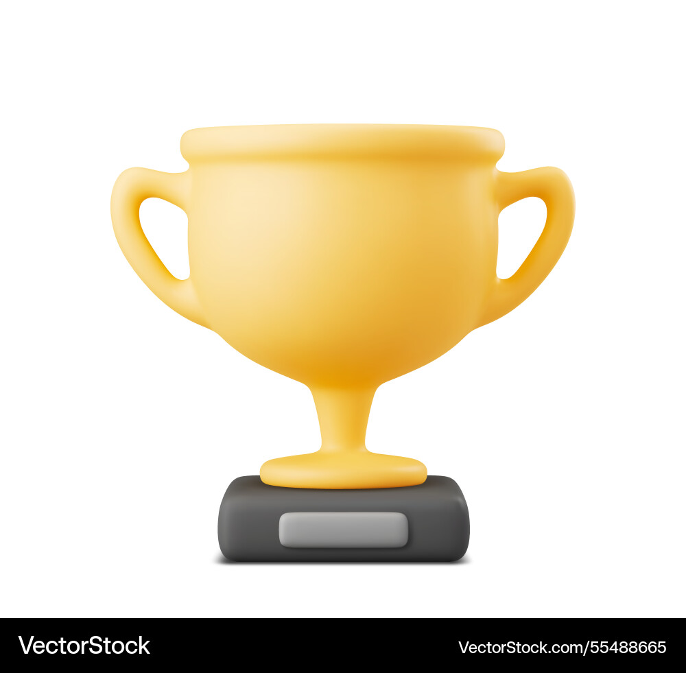 Champion cup 3d win prize first place sport Vector Image