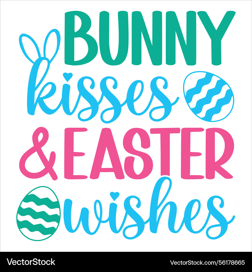 Easter Bunny Typography T-Shirt Royalty Free Vector Image