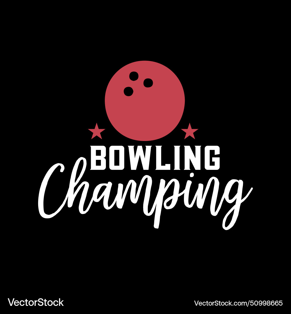 Funny retro bowling champion Royalty Free Vector Image