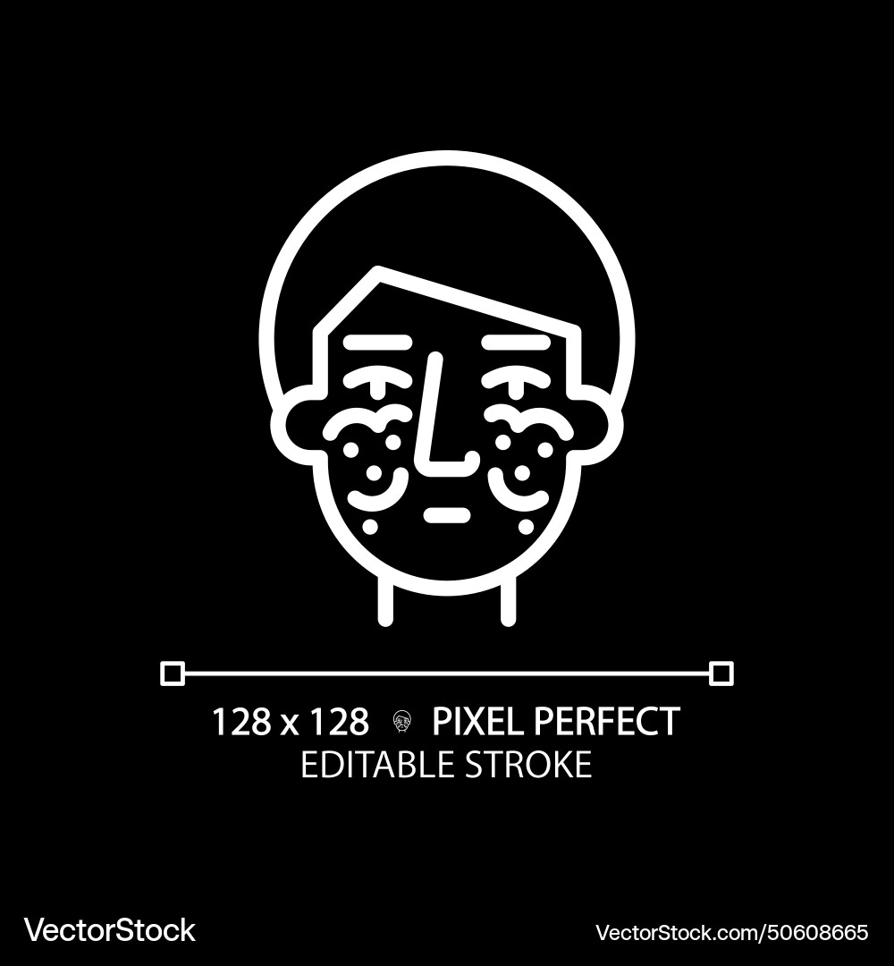 Lupus rash white linear icon for dark theme Vector Image