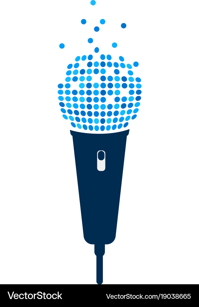 Microphone logo on white background isolated mic Vector Image