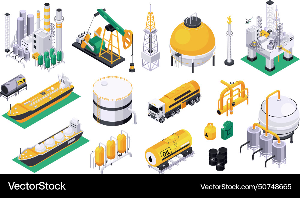 Oil petroleum icon set Royalty Free Vector Image