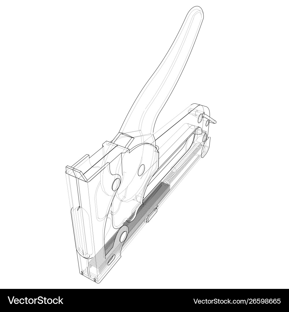 Outline construction stapler Royalty Free Vector Image