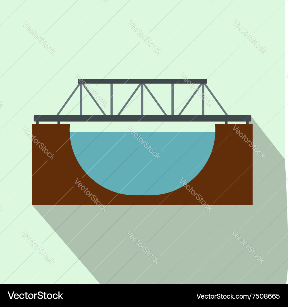 Rail bridge flat icon Royalty Free Vector Image