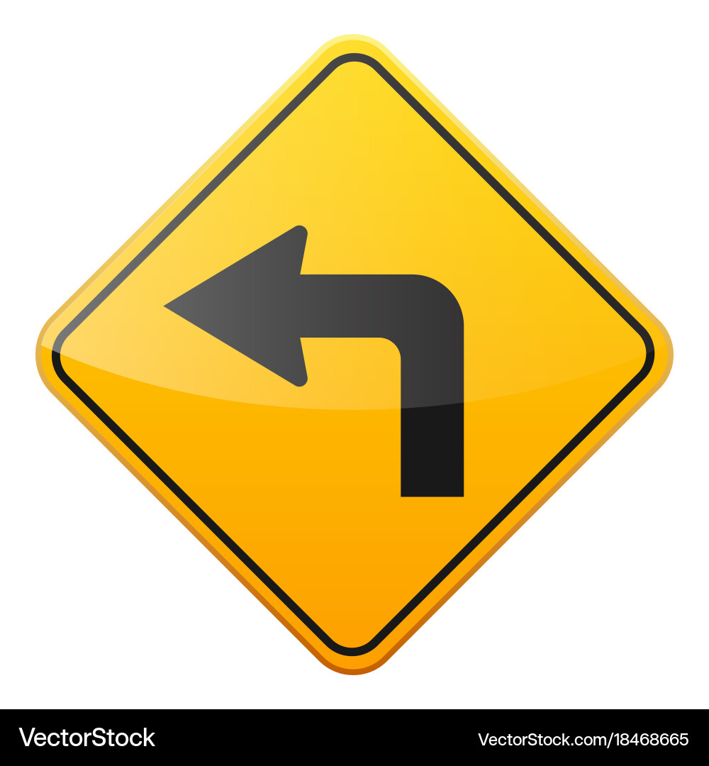 Road yellow sign on white background traffic Vector Image