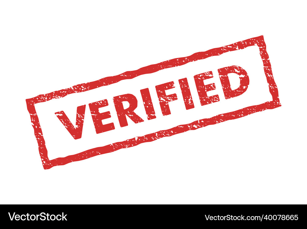 Scratched red stamp with the word verified flat Vector Image