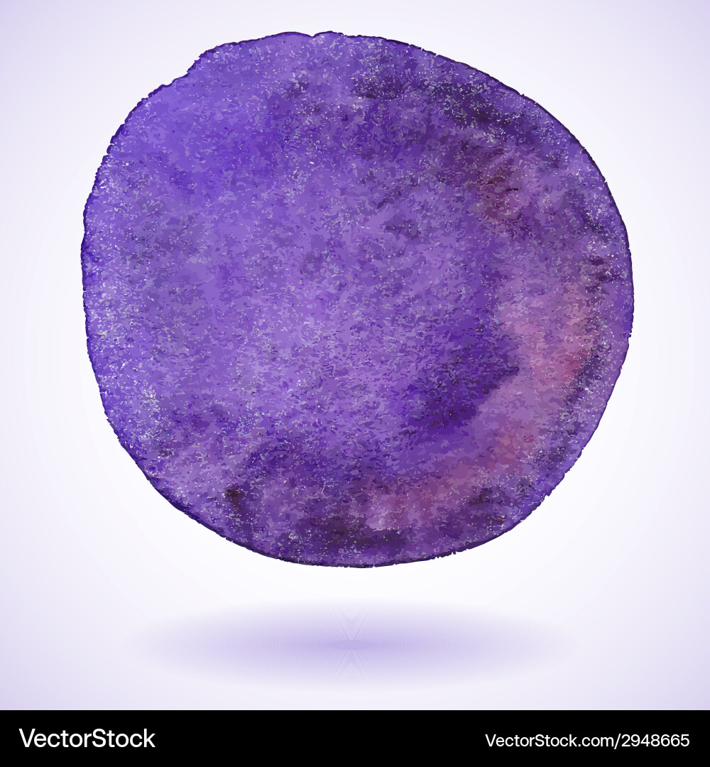 Violet isolated watercolor paint circle Royalty Free Vector