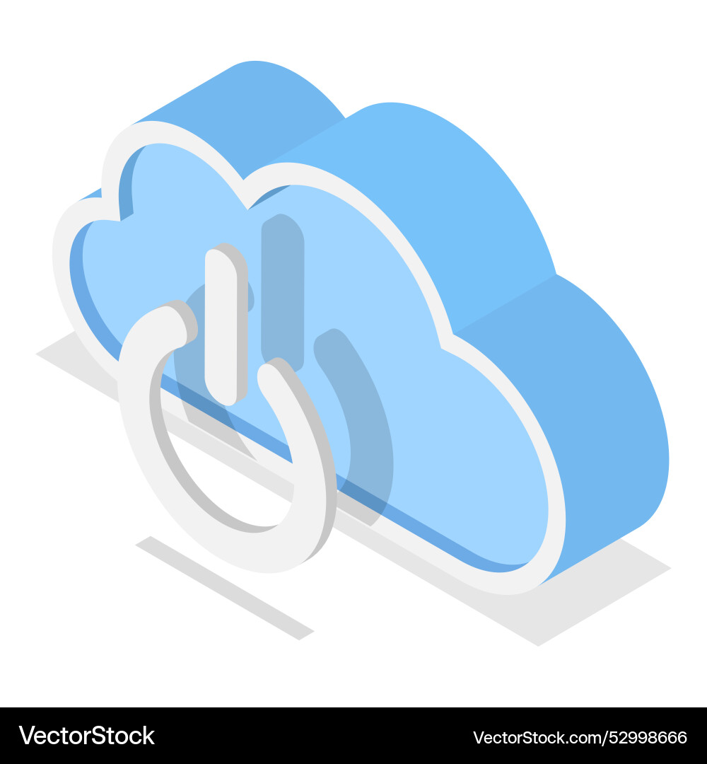 3d isometric flat icon set cloud technologies Vector Image