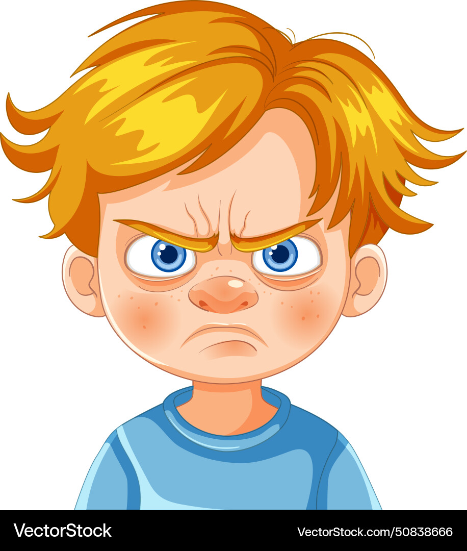 A child showing anger Royalty Free Vector Image