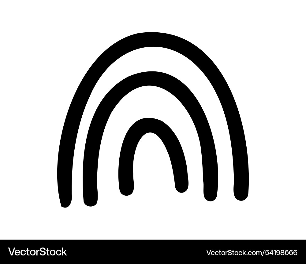 Abstract doodle hand drawn rainbow shapes Vector Image