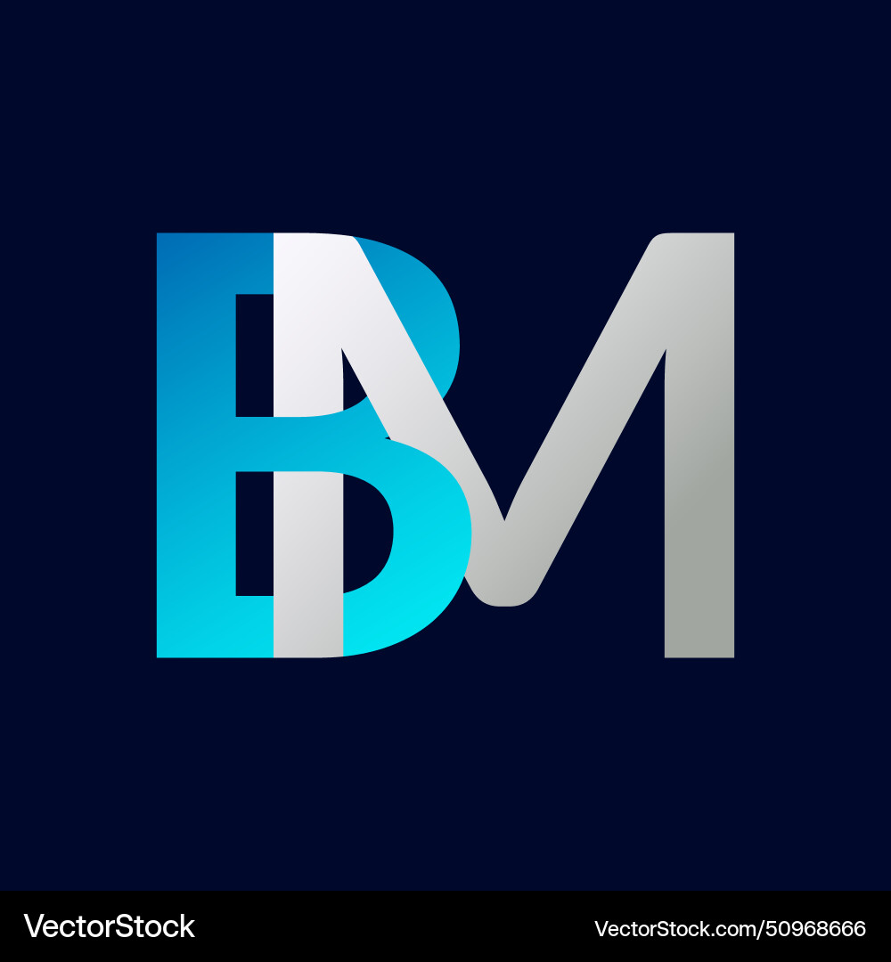 Bm letter logo template design Royalty Free Vector Image