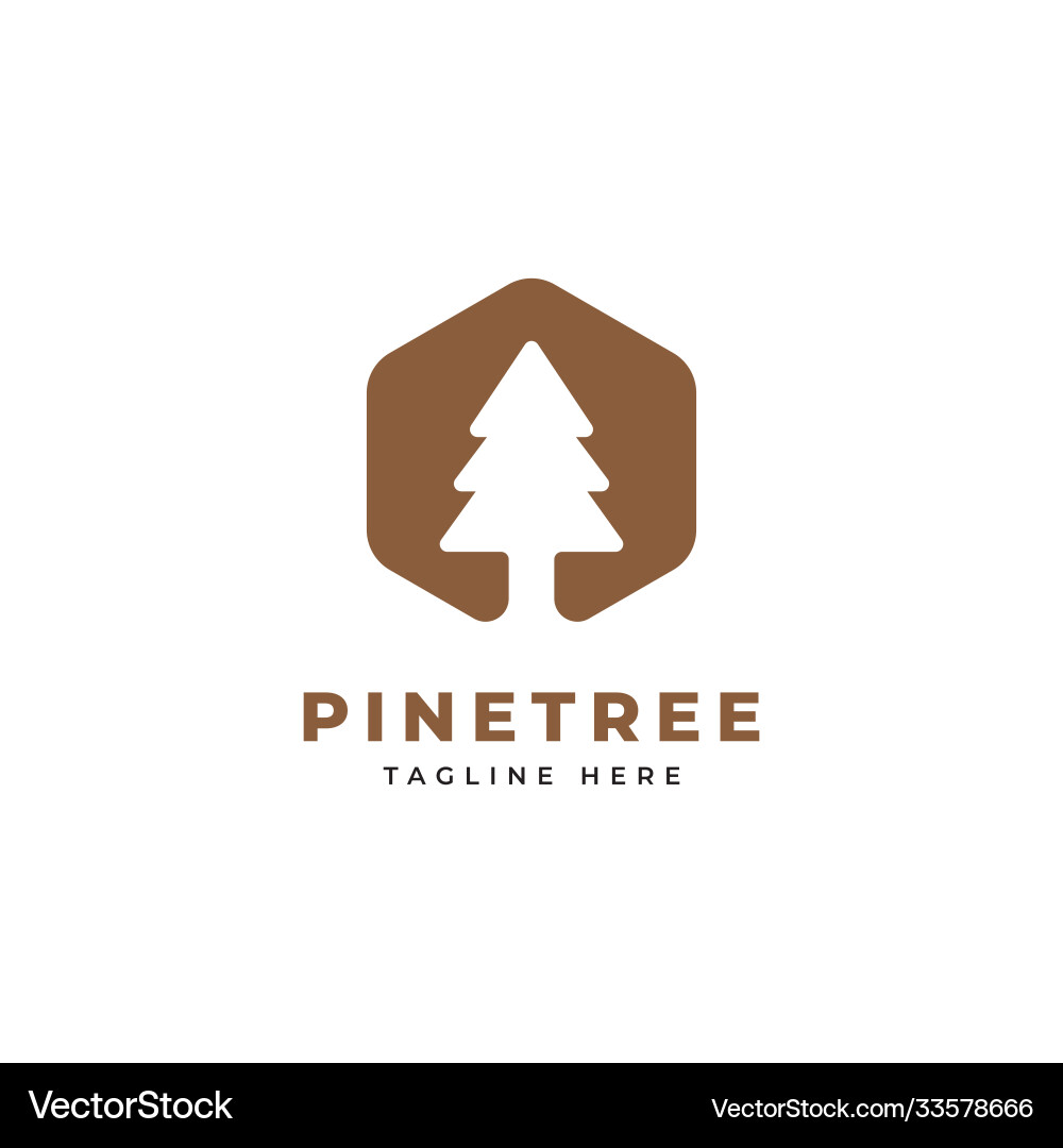 Elegant Pine Tree Logo Template Royalty Free Vector Image