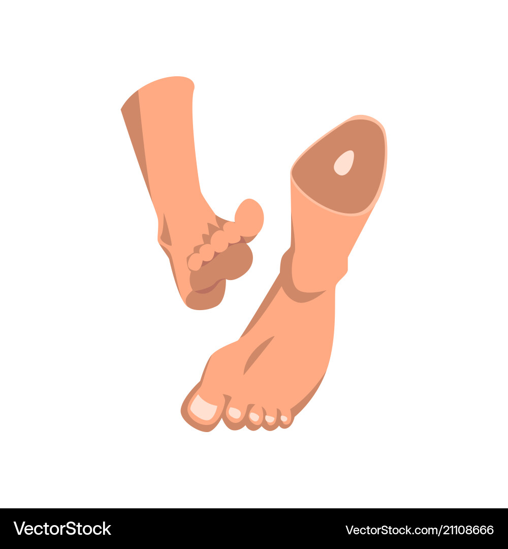 Human feet on a white Royalty Free Vector Image