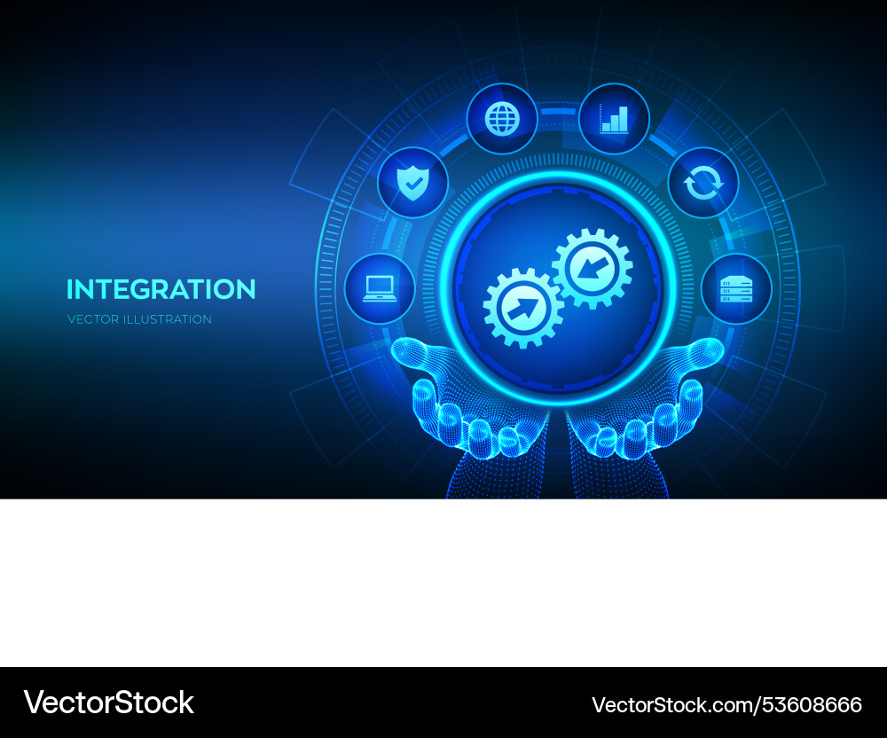 Integration data system system integration Vector Image