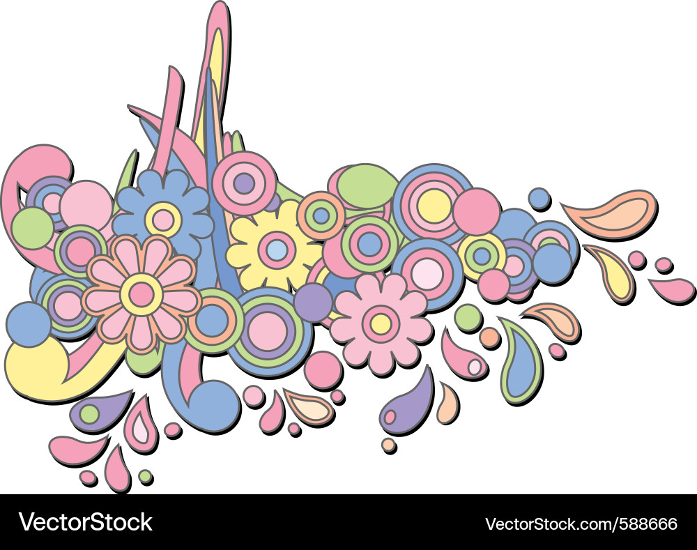 Psychedelic Retro Banner Royalty Free Vector Image