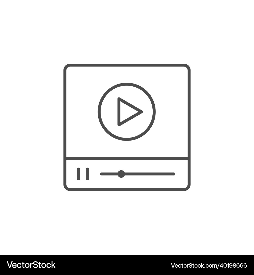 Video player line outline icon Royalty Free Vector Image
