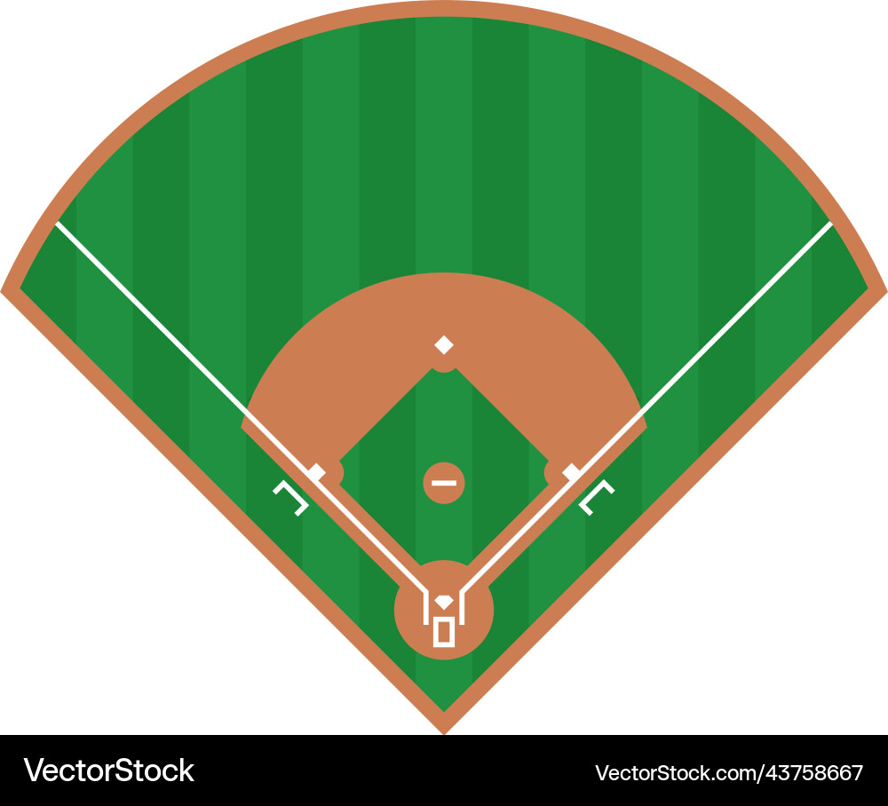 Baseball field icon flat of design Royalty Free Vector Image