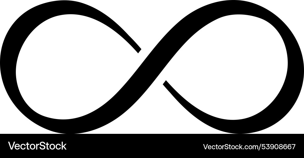 Black and white image of an infinity symbol Vector Image
