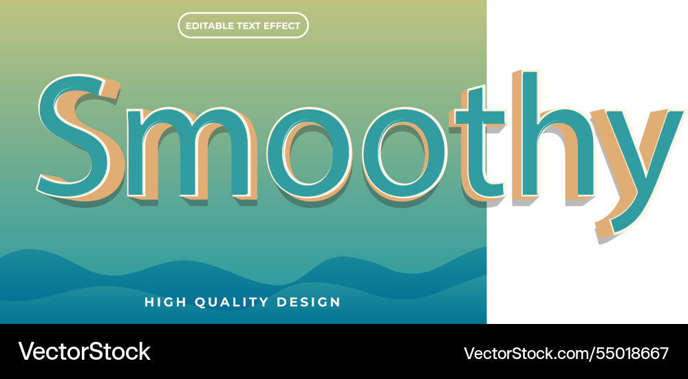 Editable text effect smoothy Royalty Free Vector Image