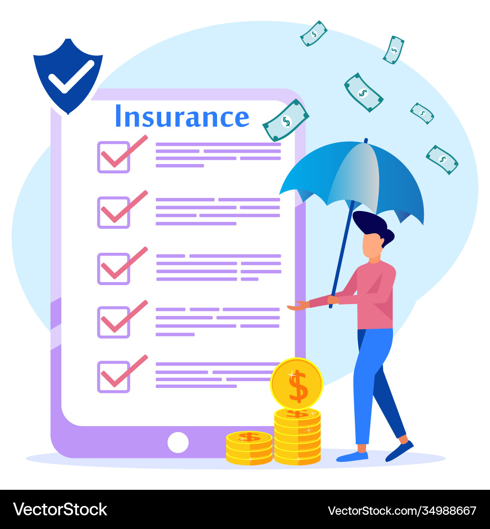 Graphic cartoon character insurance Royalty Free Vector