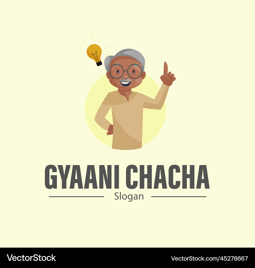 Gyaani chacha mascot logo Royalty Free Vector Image
