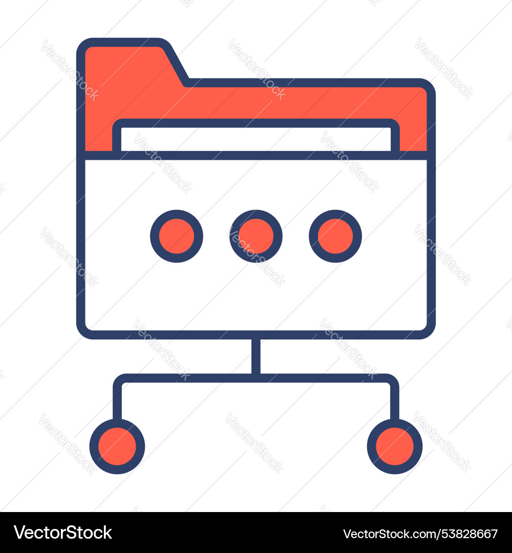 Network folder icon modern Royalty Free Vector Image