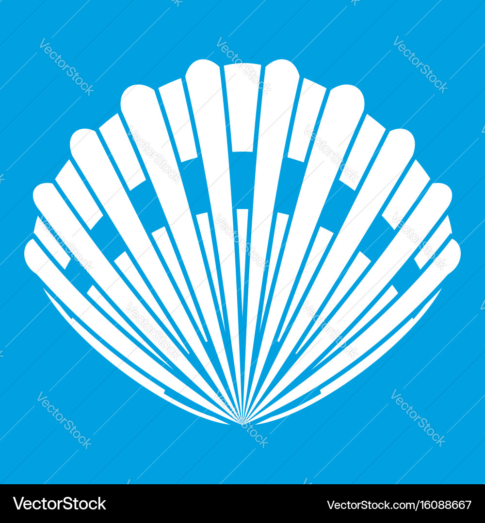 Pearl shell icon white Royalty Free Vector Image